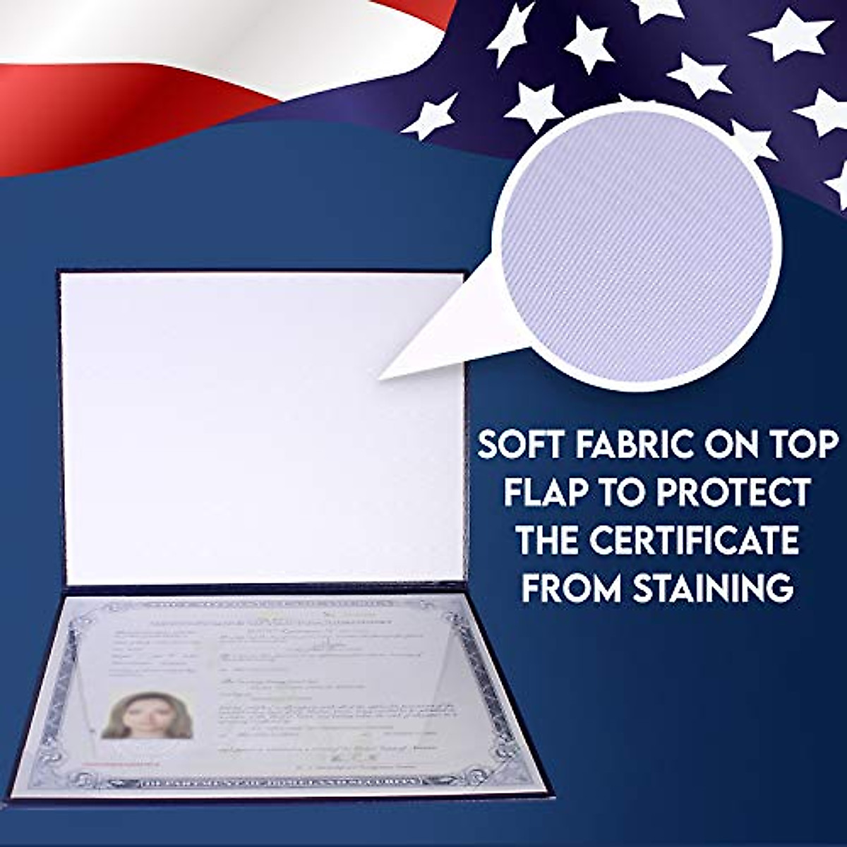 US Citizenship Certificate Holder | US Citizenship Gifts | 2023 Naturalization Certificate Padded Holder with Cover. Golden Great Seal of The United States.