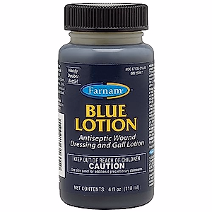 Farnam Blue Lotion Antiseptic Wound Dressing and Gall Lotion for use on Horses and Dogs, Blue 4 Ounces