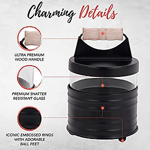 Autumn Alley Rustic Farmhouse Black Bathroom Accessories Set (4 PCS) - Lotion Soap Dispenser, Toothbrush Holder, 2 Apothecary Jars (Qtip Holder) - Rustic Farmhouse Bathroom Decor