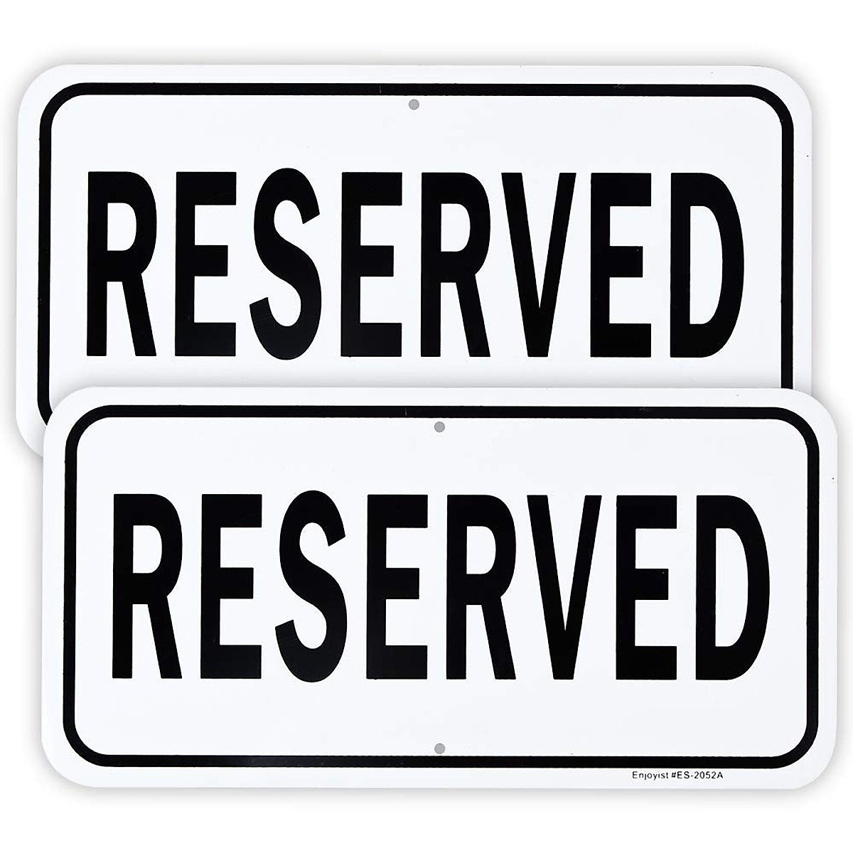 2 Pack Reserved Sign, 12"x 6" - .040 Aluminum Reflective Sign Rust Free Aluminum-UV Protected and Weatherproof