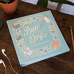 Guided Pregnancy Journal by Studio Oh! - Bump for Joy - 9" x 9" - Beautifully Illustrated Hardcover Journal with Storage Pockets Creates a Keepsake of Maternity Memories