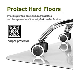 Clear PVC Desk Chair Mat Transparent Office Home Floor Protector mat Chairmats Non-Slip, wear-Resistant, Easy to Clean, 1.5mm Thick,60/80/100cm wide,100-600cm length,100% Waterproof Vinyl Plastic Floo