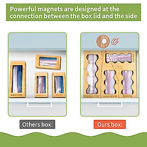 Ziplock Bag Storage Organizer and Dispenser, CAVENLLI 4 Pack Food Storage Bag Holders Compatible with Ziploc, Solimo, Glad, Hefty for Gallon, Quart, Snack, Sandwich, Candy, Variety Size Bags