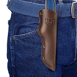 Hide & Drink, Thick Leather Mora Knife Sheath w/Belt Loop, Handmade Includes 101 Year Warranty (Bourbon Brown)