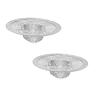 Shower Hair Drain Catcher, Stainless Steel Hair Catcher for Sink Bathroom Tub Drain Hair Catcher by Lechay (2pc)