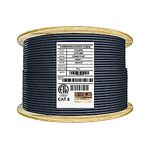 Elite Cat6 Outdoor Cable - UV Resistant, CMX, 600MHz, 23AWG, Unshielded UTP, Solid, Pure Copper, UL Listed (1000ft.)