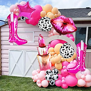 4PCS Western Cowgirl Party Decorations Cowgirl Balloons Party Decorations Cowgirl Boot Balloons for Let's Go Girls Bachelorette Party Cowgirl Birthday Western Last Disco Rodeo Bachelorette Supplies
