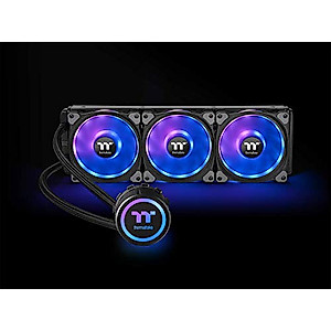 Thermaltake Floe DX 360mm, Dual Ring LED, 16.8 Million Color Software Enabled (TT RGB Plus/Alexa/Razer Chroma), AMD (AM5/AM4)/Intel (LGA 2066/1200), AIO CPU Liquid Cooler CL-W256-PL12SW-B