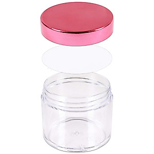 Beauticom 2 oz./ 60 Grams/ 60 ML Thick Wall Round Clear Plastic LEAK-PROOF Jars Container with ROSE GOLD Lids for Cosmetic, Lip Balm, Creams, Lotions, Liquids (36 Jars, Rose Gold)