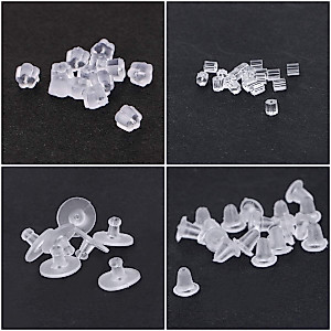 Earring Backs 10 Styles Earring Accessories Safety Bullet Earring Clutch Hypoallergenic 1040 Pieces (10 Styles)