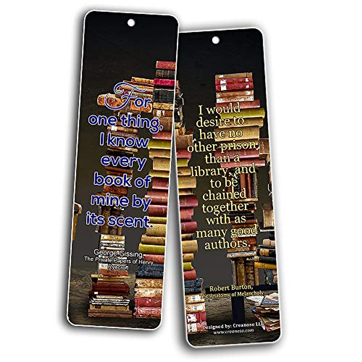 Creanoso Literary Avid Reading Quotes Bookmarker Cards (60-Pack) – Premium Quality Book Reading Bookmarks Design – Premium Gift for Men Women Adult, Bookworm – Awesome Bookmarks