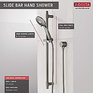 DELTA FAUCET 51361-SS Hand Shower 1.75 GPM w/Slide Bar 4S Handshower, Stainless