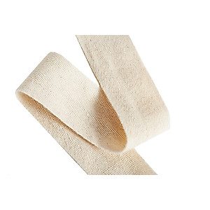 Abbaoww 50 Yards Cotton Twill Tape Ribbon 1/2 Inch, Soft Natural Webbing Tape Herringbone Tape for Sewing DIY Craft, Beige