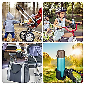Wheelchair Cup Holder, Walker Cup Holder, Rollator Cup Holder, 4 Flexible Tabs with Hook Drink Holder for Walker, Scooter, Stroller, Mobility