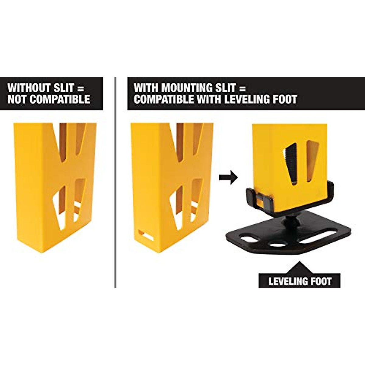DEWALT Shelf Leveling/Floor Anchoring Adjustable Accessories for Dewalt Industrial Storage Racks, Durable Steel Mounting Plates, Wedge Anchors Included for Tipping Prevention