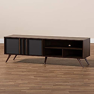 Baxton Studio TV Stands, Grey/Walnut