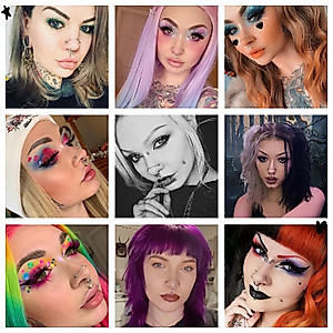 Nose Ring Chain Across Nose Black Stainless Steel Nostril Nose Piercing Chain with Cubic Zirconia Nose Screw Bone L-Shaped Ring for Women Body Piercing Nostril Jewelry with Bridge Chain