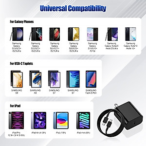 for Samsung Galaxy S23 45w Fast Charger Type C,45 Watt Samsung Charger Block USB C Super Fast Charging for Samsung Galaxy S23 Ultra/S23/S23+/S22/S22 Ultra/S22+/Note 20/S20/S21, Galaxy Tab S7+/S8+2Pack