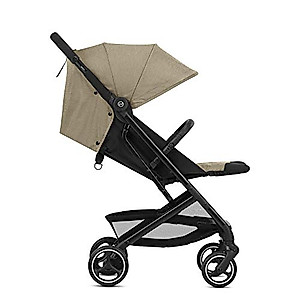 CYBEX Beezy Stroller, Lightweight Baby Stroller, Compact Fold, Compatible with All CYBEX Infant Seats, Stands for Storage, Easy to Carry, Multiple Recline Positions, Travel Stroller, Classic Beige