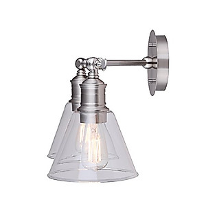 Canarm IVL628A02BN LTD Larken 2 Vanity Light, Brushed Nickel with Clear Glass