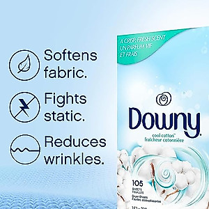 Downy Dryer Sheets Laundry Fabric Softener, Cool Cotton, 240 Count