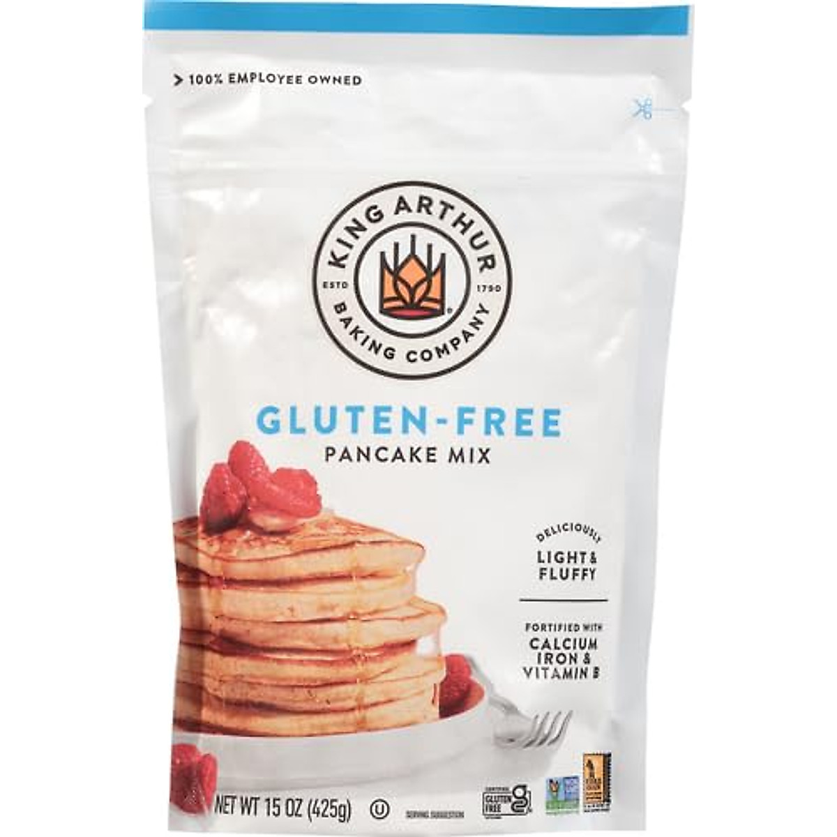 King Arthur Gluten-Free Pancake Mix, Non-GMO Project Verified, Kosher, 15 Ounces, Packaging May Vary