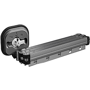 Peosaard Wall Mounted Drying Rack with Suction Cup, Collapsible Drying Rack, Retractable Laundry Clothes Drying Rack with 5 Hooks,3 Fold Aluminum Wall Airer for Balcony, Bathroom