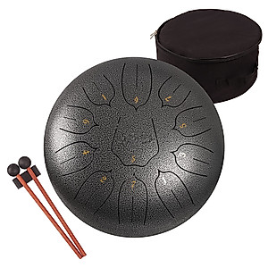 LOMUTY Steel Tongue Drum - Percussion Instrument -Handpan Drum with Bag, Music Book, Mallets, Finger Picks