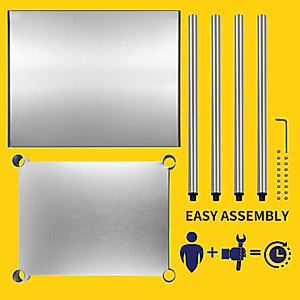 BIEAMA 24 x 30 Inches Stainless Steel Prep Work Table NSF with Backsplash and Adjustable Under Shelf, Commercial Worktable Restaurant, Home and Hotel