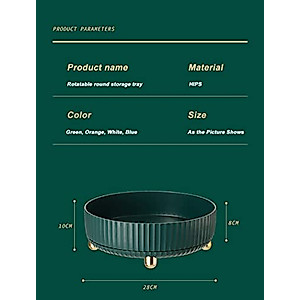 NA Cosmetics Storage Box Rotatable Desktop Skin Care Product Storage Basket Finishing Box Household Light Luxury Storage Box Tray, White, 22x7.5ccm