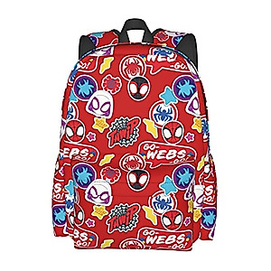 LVTFCO Spider Cartoon Backpack Travel Backpack Superhero Backpack Bags For Men Women