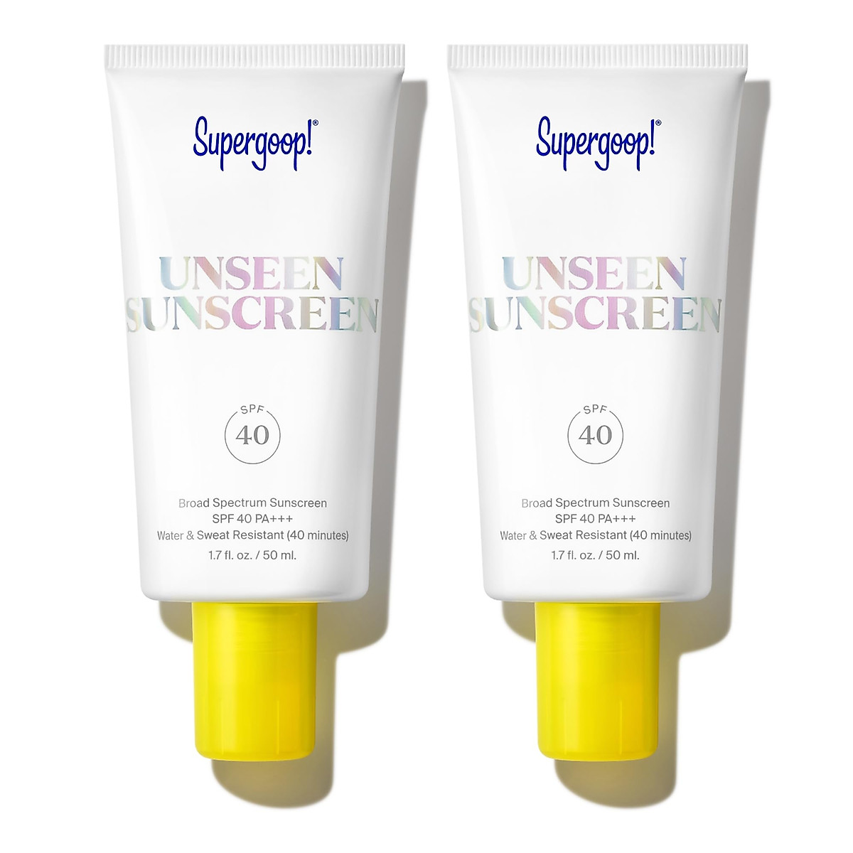 Supergoop! Unseen Sunscreen - SPF 40-1.7 fl oz - Pack of 2 - Invisible, Broad Spectrum Face Sunscreen - Weightless, Scentless, and Oil Free - For All Skin Types and Skin Tones