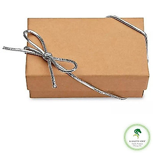 WGH Metallic Stretch Loops with Pre-Tied Bows, Elastic Cord Ribbon, Gift Box Bows, Elastic Ribbon String for Gifts, Box, Craft, Bags - Pack 50 Units (6", Silver)