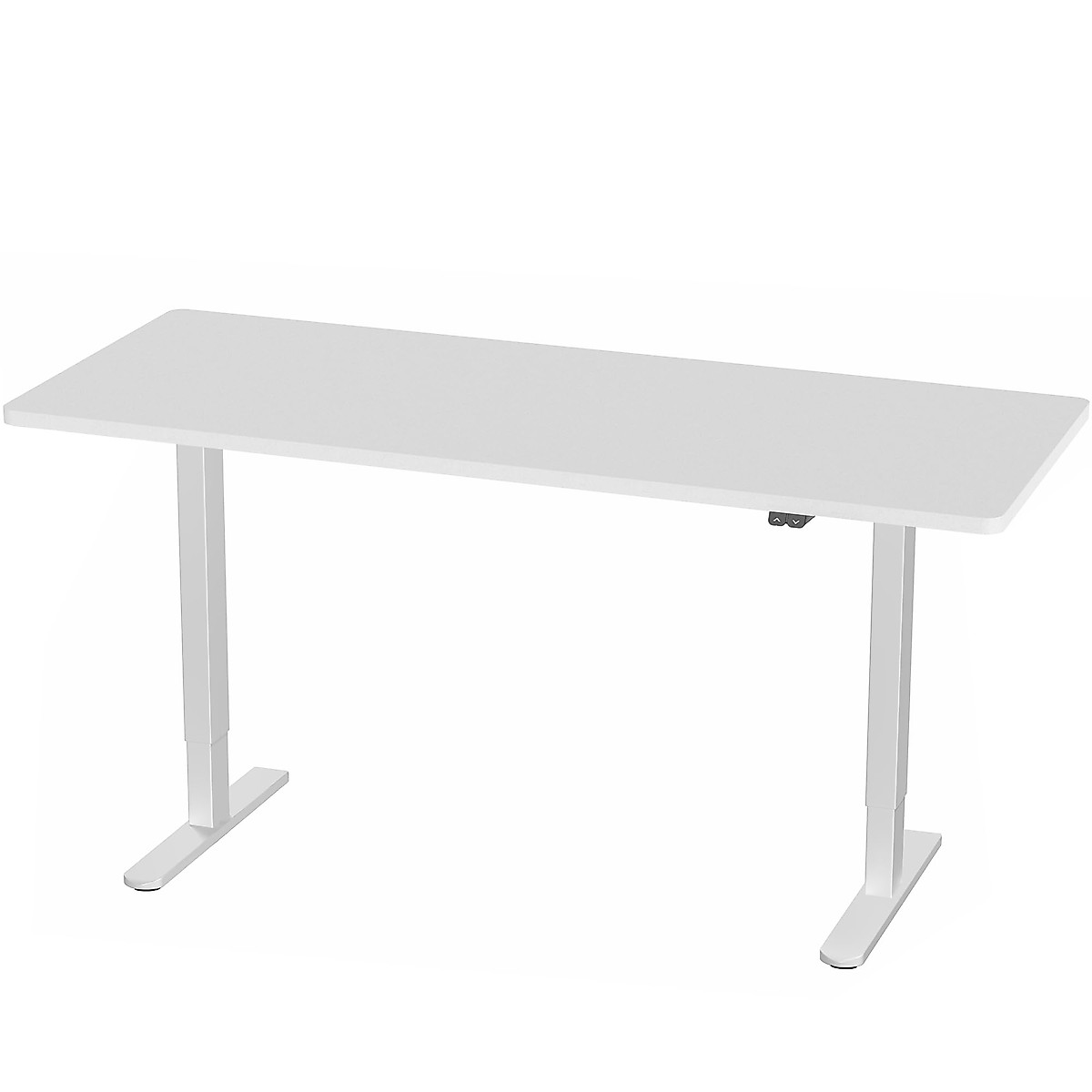 VIVO 60-inch Electric Height Adjustable 60 x 24 inch Stand Up Desk, White Solid One-Piece Table Top, White Frame Standing Workstation, Home & Office Furniture Sets, DESK-KIT-W06W