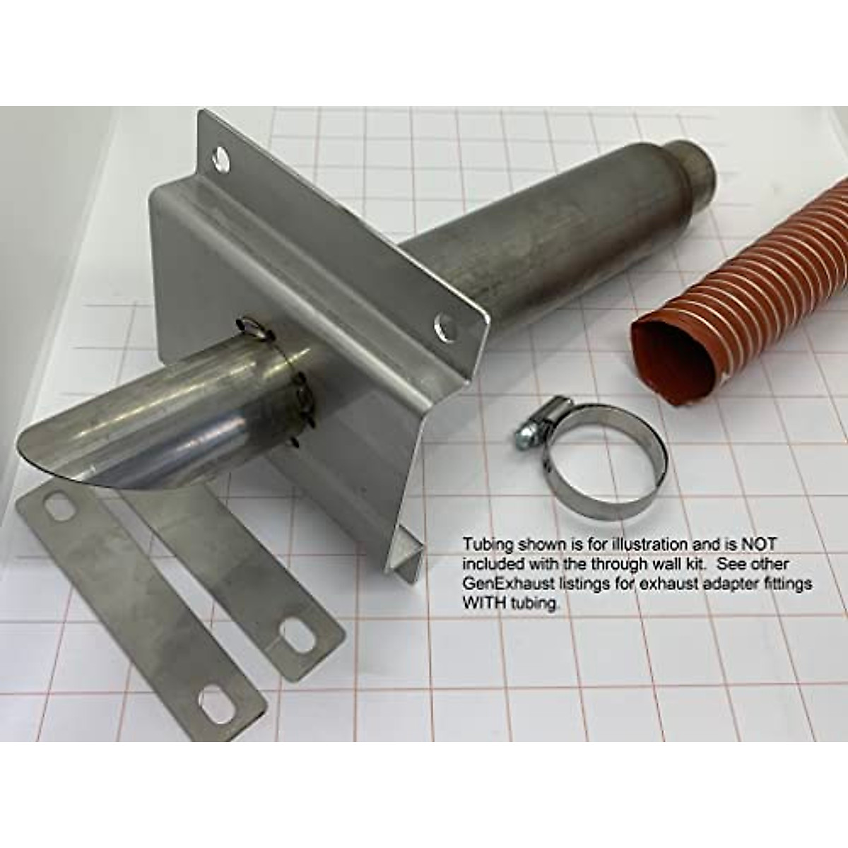 GenExhaust Universal Generator Exhaust System Double Layer Wall Attachment for 1-1/2" ID Silicone/Soft tubing