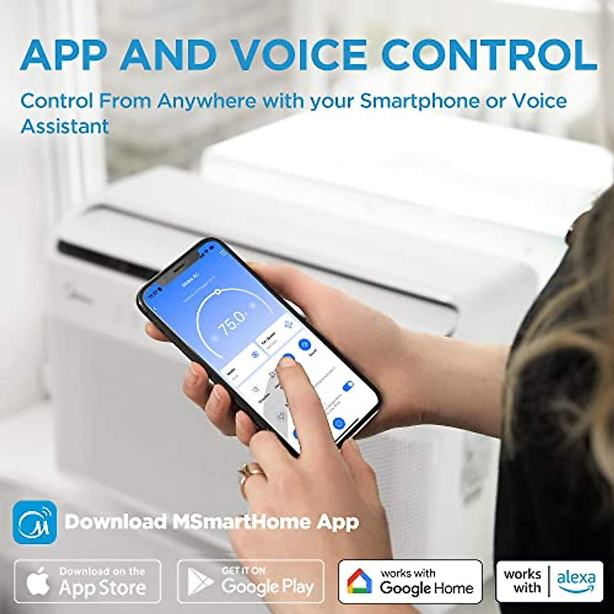 Midea 10,000 BTU U-Shaped Smart Inverter Window Air Conditioner–Cools up to 450 Sq. Ft., Ultra Quiet with Open Window Flexibility, Works with Alexa/Google Assistant, 35% Energy Savings, Remote Control