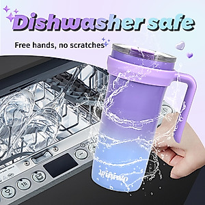 winiwo 20 oz Tumbler with Handle, Easy to Hold, Travel Coffee Mug with Screw Lid, Spill-proof, Insulated Cups, Built-in Up Down Flip, Fit Most Car Cup Holders, Commute, School, Home, Office