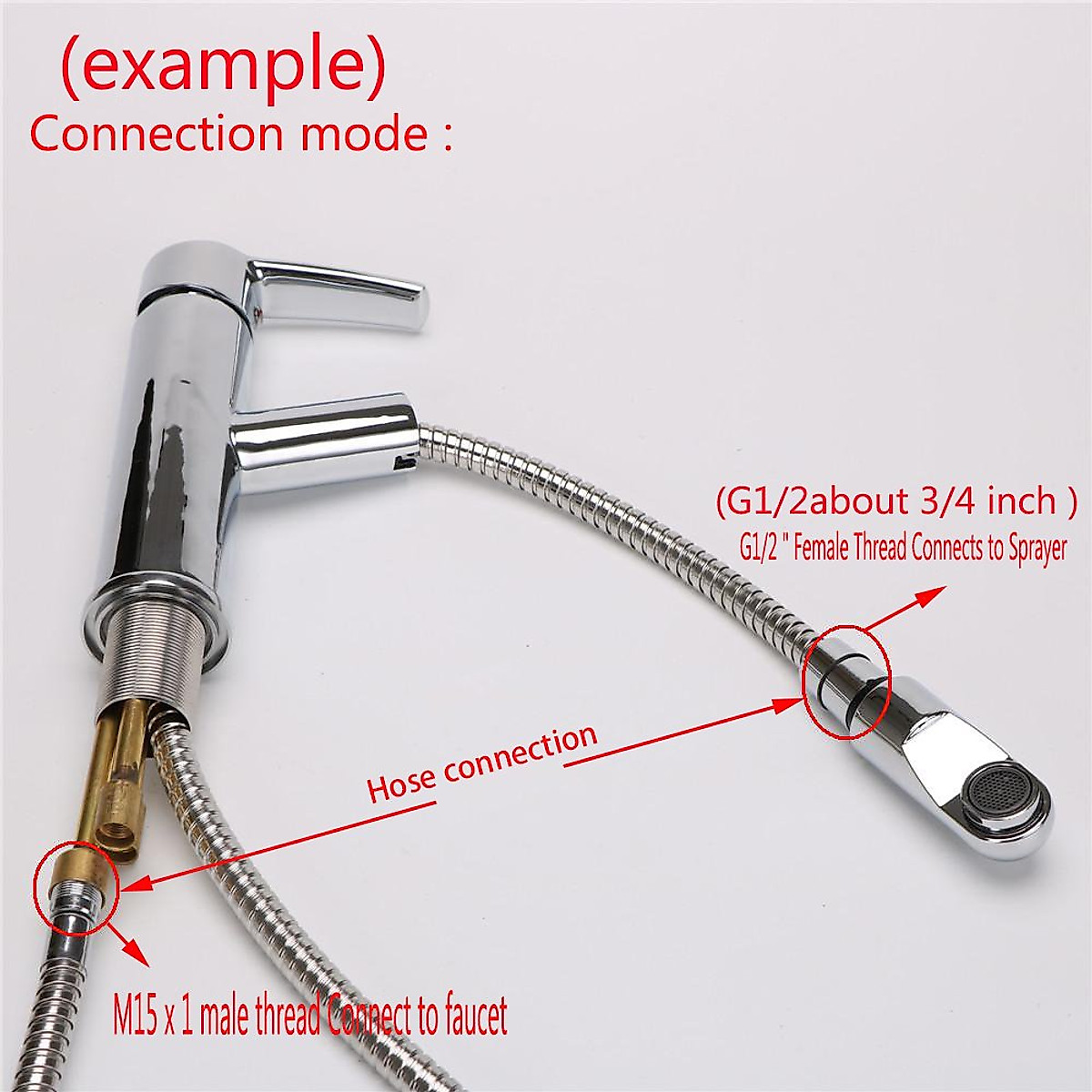 Weirun Kitchen Bathroom Sink Pull-down Faucet 1/2" IPS Black Braided Replacement Pull-Out Head Hose 59-inch or 150cm for Oil Rubbed Bronze Taps