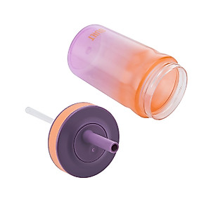 BUILT 16 fl oz Single-Walled Tritan Straw Seal Bedford Tumbler, Straw Lid Spill-resistant Travel Cup Keep Drinks Cold for Home Travel, Purple Sunset
