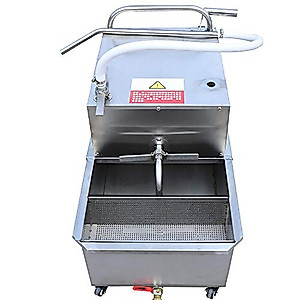 55 L /14.5 Gal Commercial Mobile Fryer Filter Machine/Oil Filter Truck, 550W Fryer Filter Frying Oil Filtering System for Restaurant - Gravity Sedimentation (US Stock)