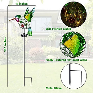 dreamysoul Outdoor Solar Garden Lights, Metal Hummmingbird Garden Stake Lights for Outdoor Garden Patio Yard Pathway