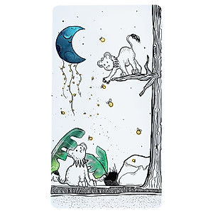 JumpOff Jo - Baby Bundle: Baby Crib Mattress Sheet & 24 Milestone Cards - Photoshoot Props, Soft Cotton Crib Sheets, Breathable, Fits Standard Crib, 28"x52", Liohearted