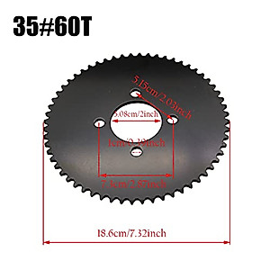 Go Kart Sprocket,60 Tooth #35 Rear Chain Sprocket Steel for Compatible with Go Carts and Mini Bikes Predator 79cc 212cc 420cc Trike ATV Quad