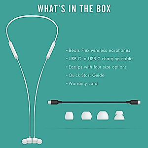 Beats Flex Wireless Earbuds - Apple W1 Headphone Chip, Magnetic Earphones, Class 1 Bluetooth, 12 Hours of Listening Time, Built-in Microphone - Smoke Gray