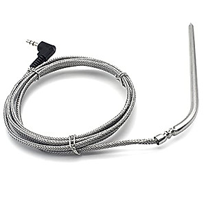 2-Pack Replacement for Camp Chef Meat Probe High-Temperature Meat BBQ Probe, Compatible with Camp Chef Pellet Grills, with 2 pc Stainless Steel Grill Holder Clips