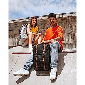 tomtoc Flap Laptop Backpack, Lightweight, Water-Resistant Casual Daypack, Durable Work-pack, Vintage Classic Rucksack for 13-16 Inch MacBook, perfect for Campus, Street, Large Capacity, 22L Gray