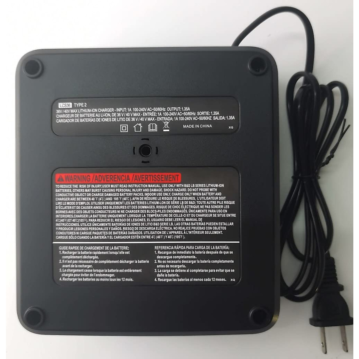 ANOITD 40V MAX Battery Fast Charger LCS40 Compatible with Black & Decker 36V 40V Max Lithium Battery LBX1540 LBX2540 LBX2040 LBXR2036 LBXR36 LBX2240 LBX36 LSW36 LST136 LHT2436