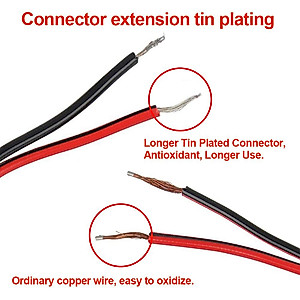 CENTROPOWER 12V 5A DC Pigtail Power Cord (Real 18AWG), w/Male Female Barrel Plug Connector Cable for CCTV Security Camera - 10 Pairs of 5.5mm x 2.1mm Power Adapter Connectors