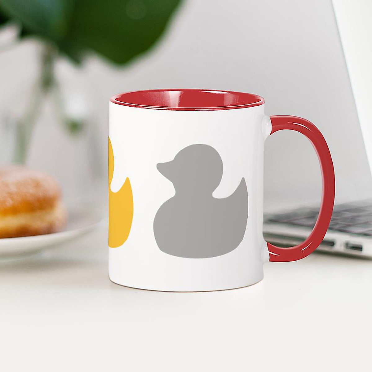 CafePress Duck Duck Gray Duck Mug Ceramic Coffee Mug, Tea Cup 11 oz