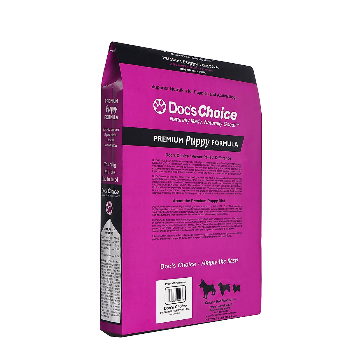 Doc's Choice Premium Chicken Puppy Food - Great for Puppies, Pregnant and. Nursing Dogs, Veterinarian Developed, No Fillers/Artificial Ingredients, Made in The USA